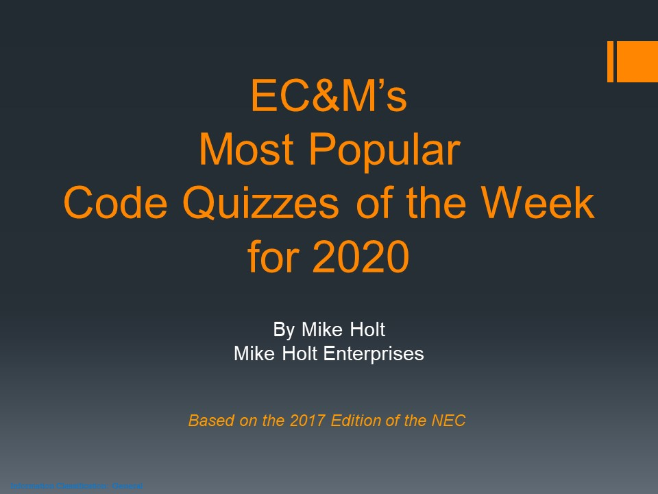 Most Popular Code Quiz of the Week Questions of 2020 | EC&M